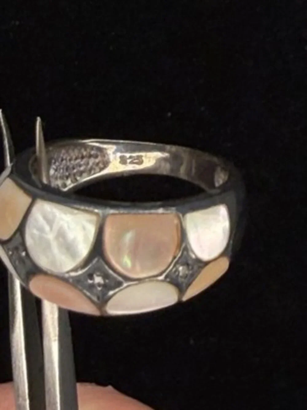 Unbranded | Jewelry | 925 Sterling Silver Mother Of Pearl Dome Ring Sz ...